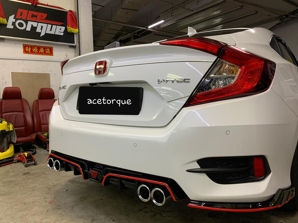 10th Gen Honda Civic FC Quad Exhaust Diffuser – Acetorque Car Accessories